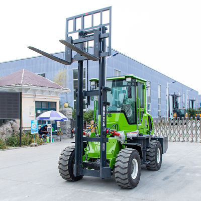 Enclosed Electric 4wd Rough Terrain Forklift 3 Tons Easy Operation